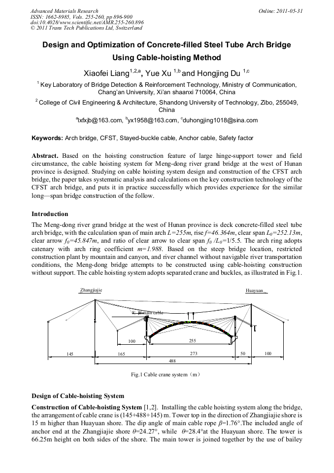 Design and Optimization of Concrete-Filled Steel Tube Arch Bridge Using ...