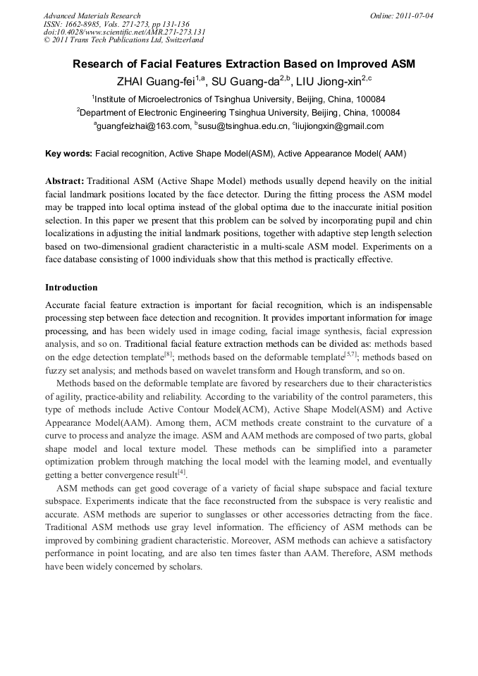 Research Of Facial Features Extraction Based On Improved Asm