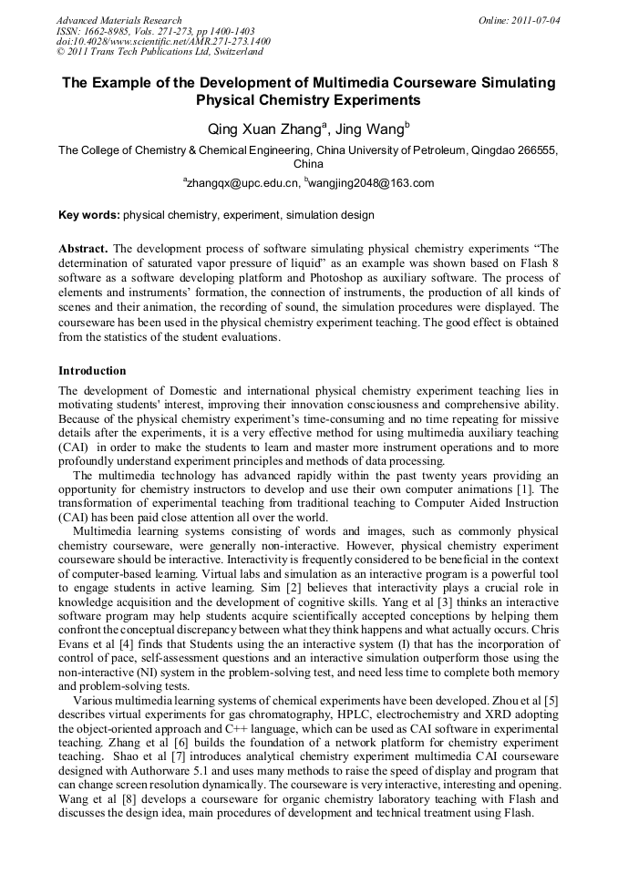 The Example of the Development of Multimedia Courseware Simulating ...