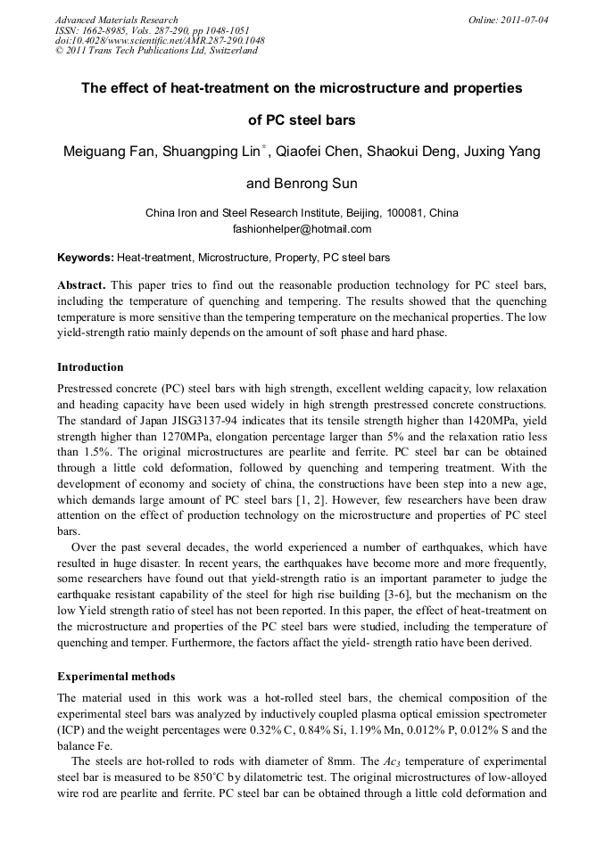 The Effect of Heat-Treatment on the Microstructure and Properties of PC ...