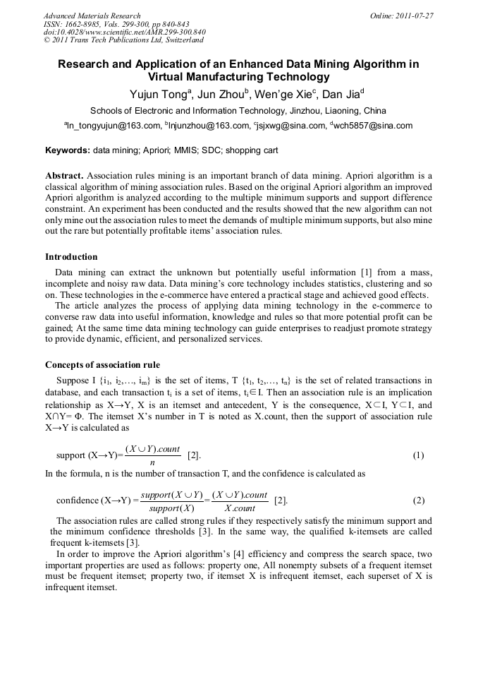 Research and Application of an Enhanced Data Mining Algorithm in ...