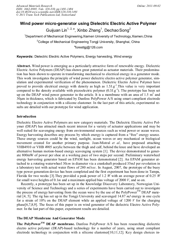 Wind Power Micro-Generator Using Dielectric Electric Active Polymer ...