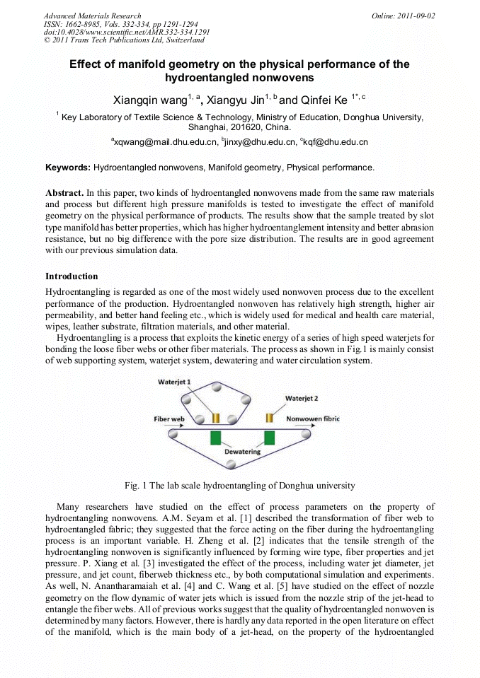 Effect of Manifold Geometry on the Physical Performance of the ...