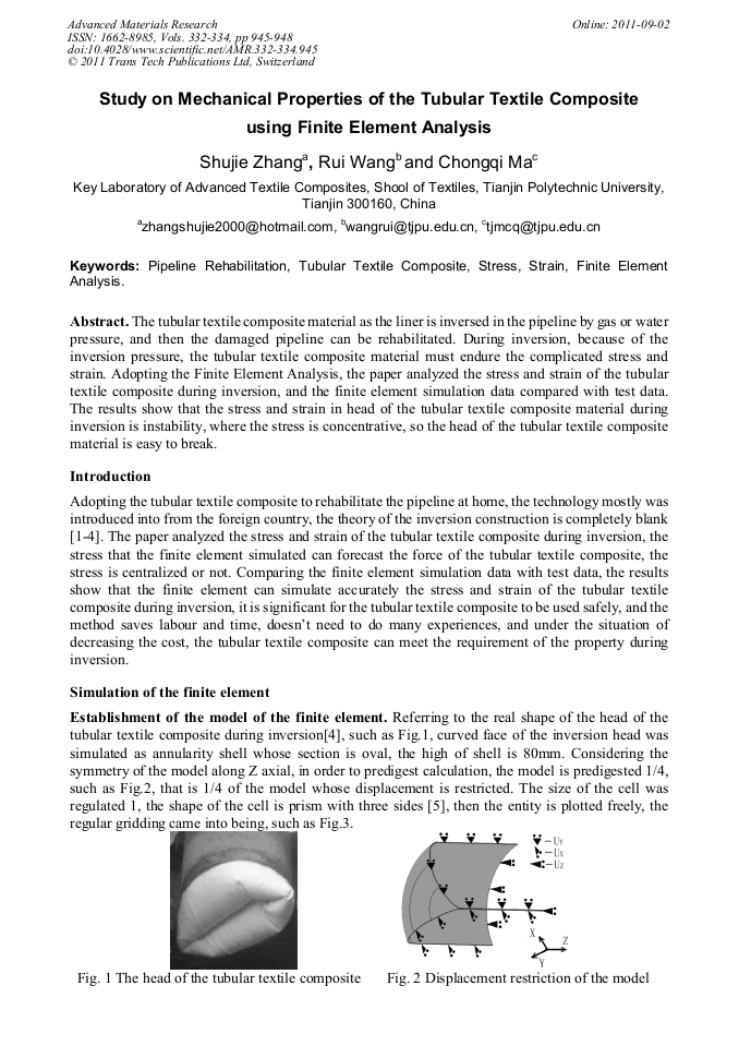 Study on Mechanical Properties of the Tubular Textile Composite Using ...