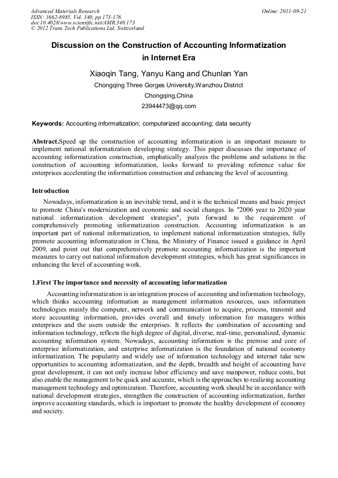 Discussion on the Construction of Accounting Informatization in ...