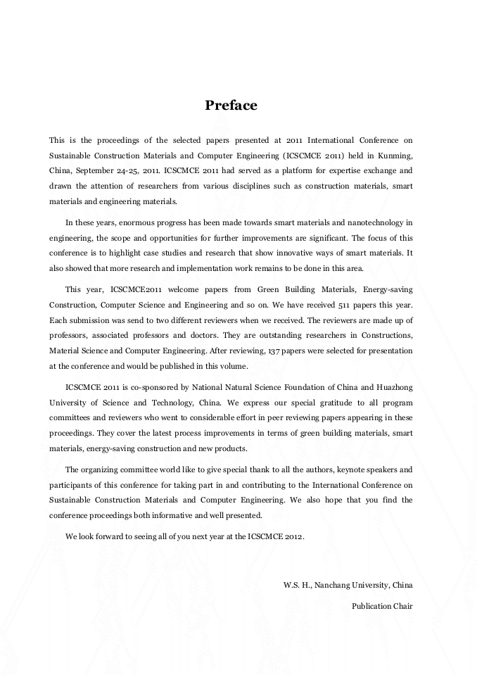 Preface and Organizing Committees | Sustainable Construction Materials ...