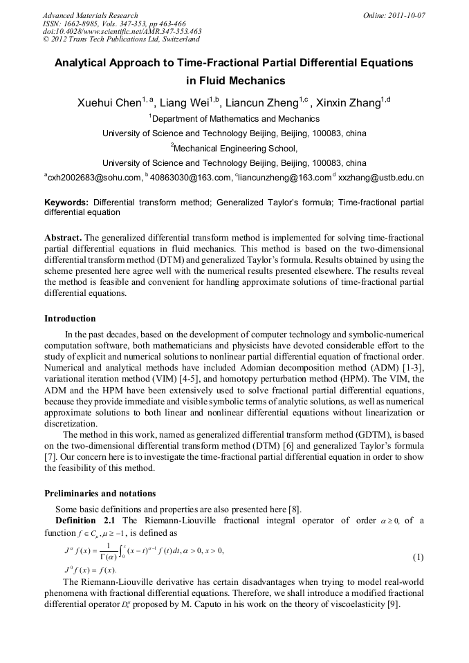 Analytical Approach to Time-Fractional Partial Differential Equations ...
