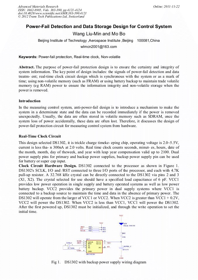 Power-Fail Detection and Data Storage Design for Control System ...