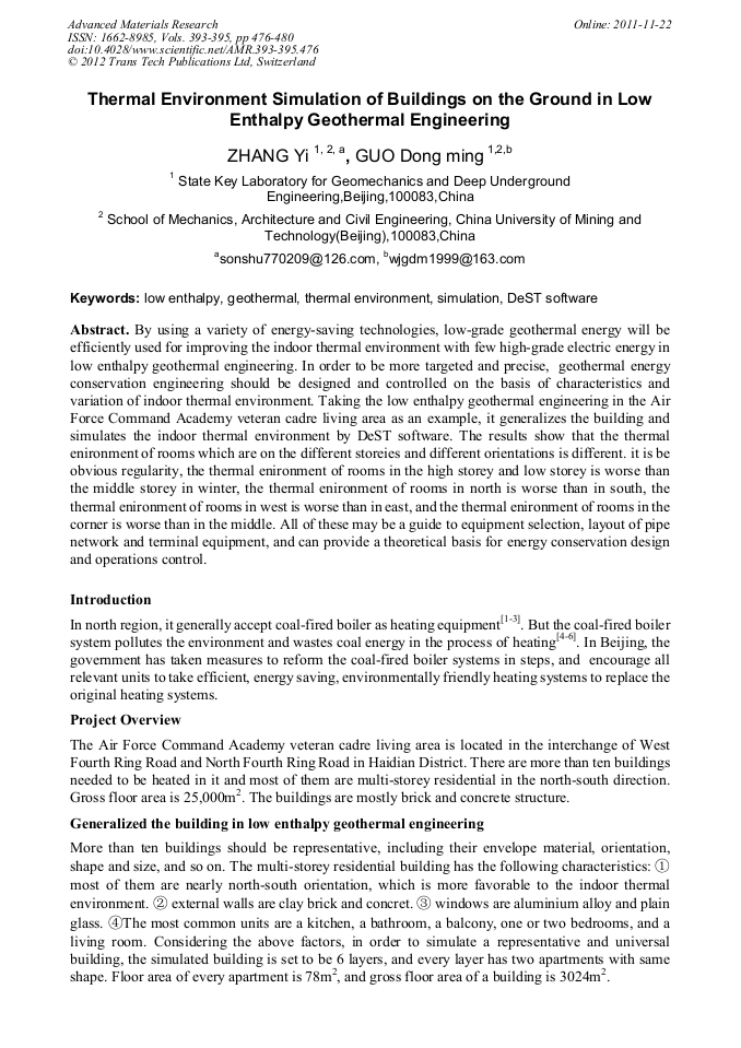 Thermal Environment Simulation of Buildings on the Ground in Low ...