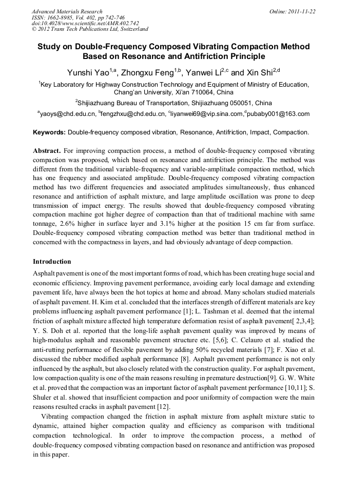 Study on Double-Frequency Composed Vibrating Compaction Method Based on ...