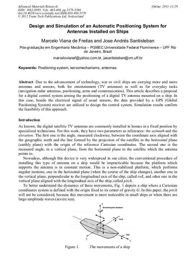 Design and Simulation of an Automatic Positioning System for Antennas ...