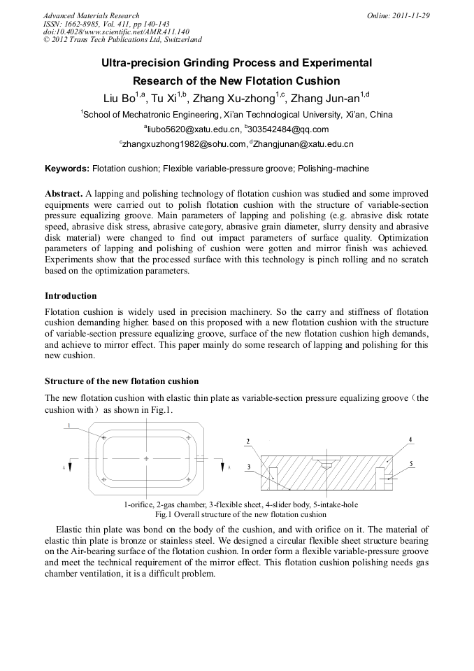 Ultra-Precision Grinding Process and Experimental Research of the New ...