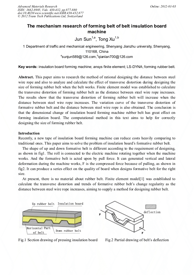 The Mechanism Research of Forming Belt of Belt Insulation Board Machine ...