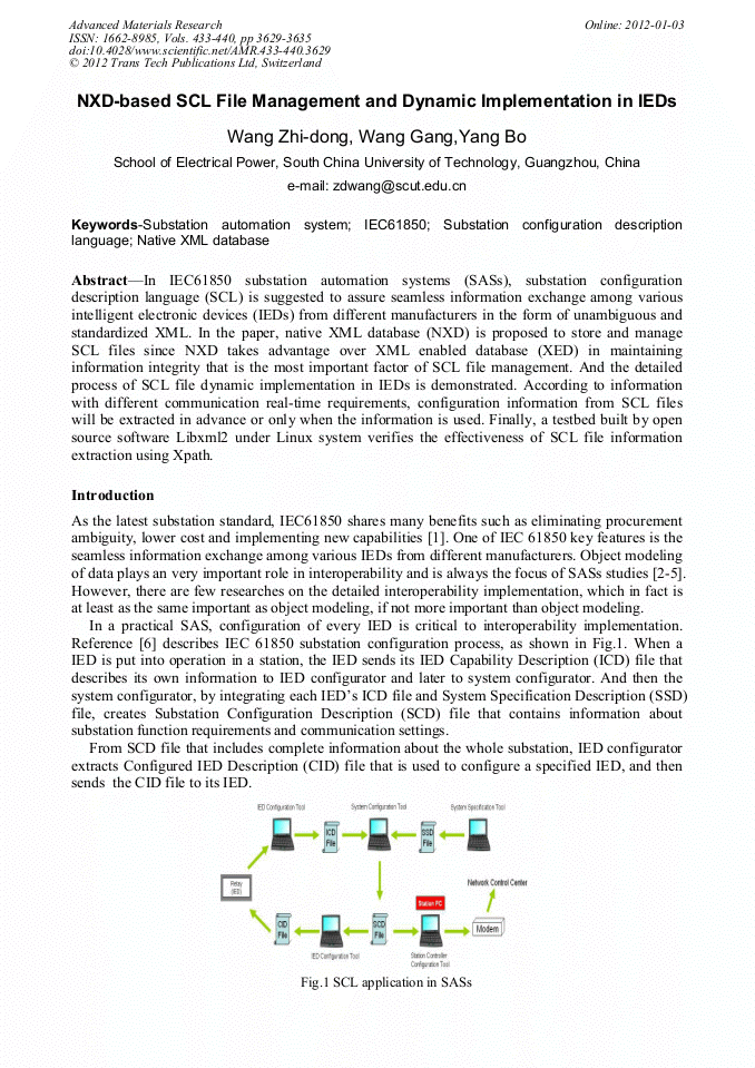 NXD-Based SCL File Management and Dynamic Implementation in IEDs ...