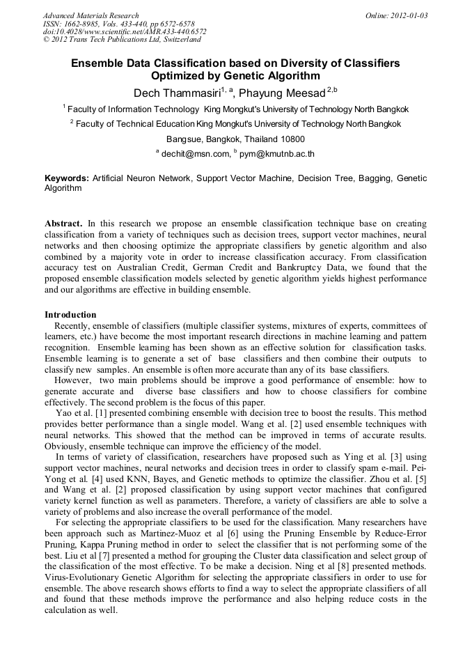 Ensemble Data Classification based on Diversity of Classifiers ...