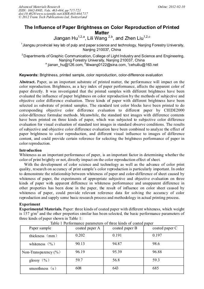 The Influence of Paper Brightness on Color Reproduction of Printed ...