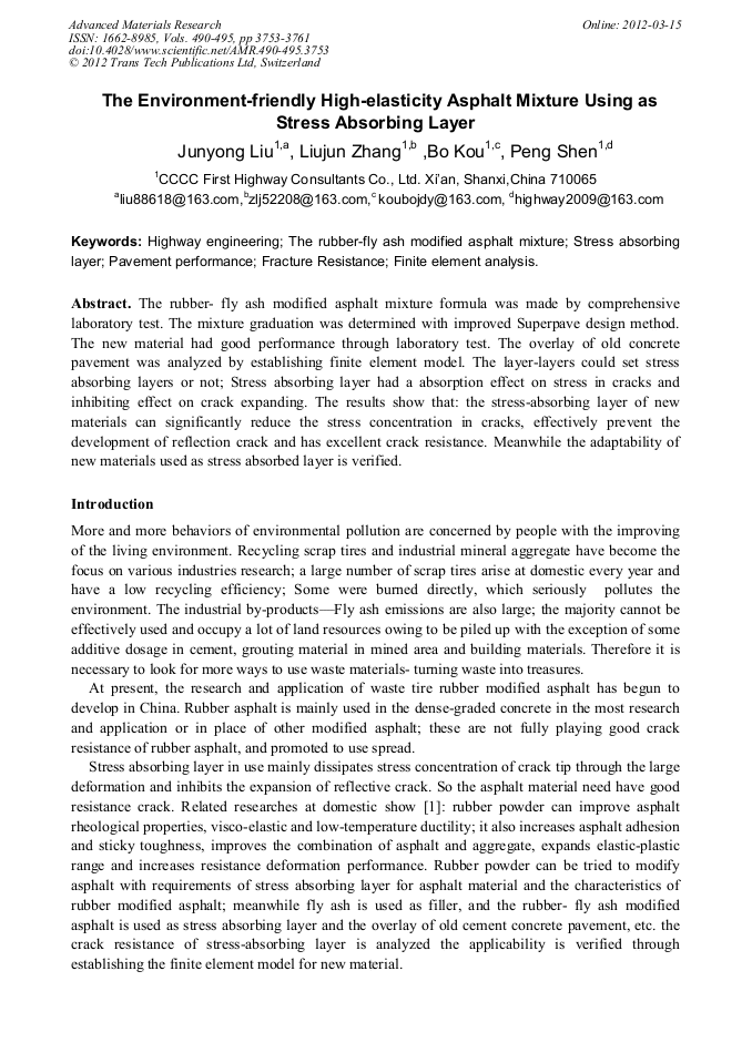 The Environment-Friendly High-Elasticity Asphalt Mixture Using as ...