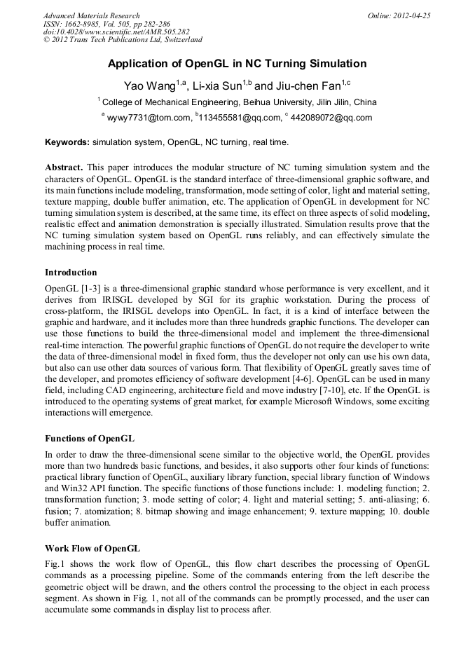 Application of OpenGL in NC Turning Simulation | Scientific.Net