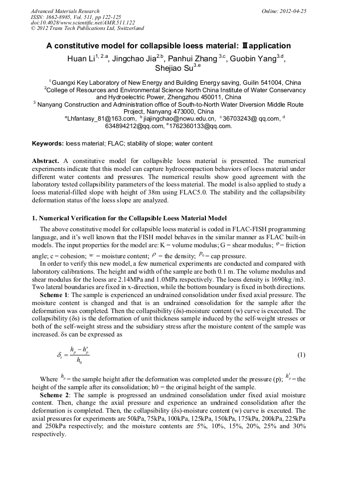 A Constitutive Model for Collapsible Loess Material: II Application ...