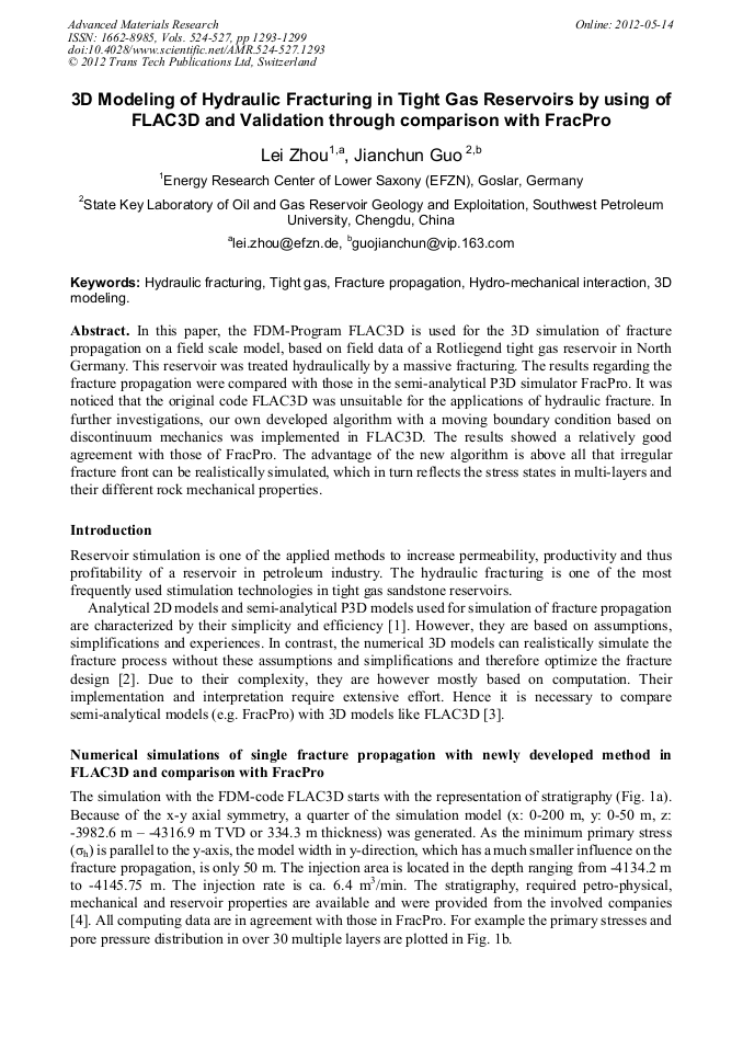 3D Modeling of Hydraulic Fracturing in Tight Gas Reservoirs by Using of ...