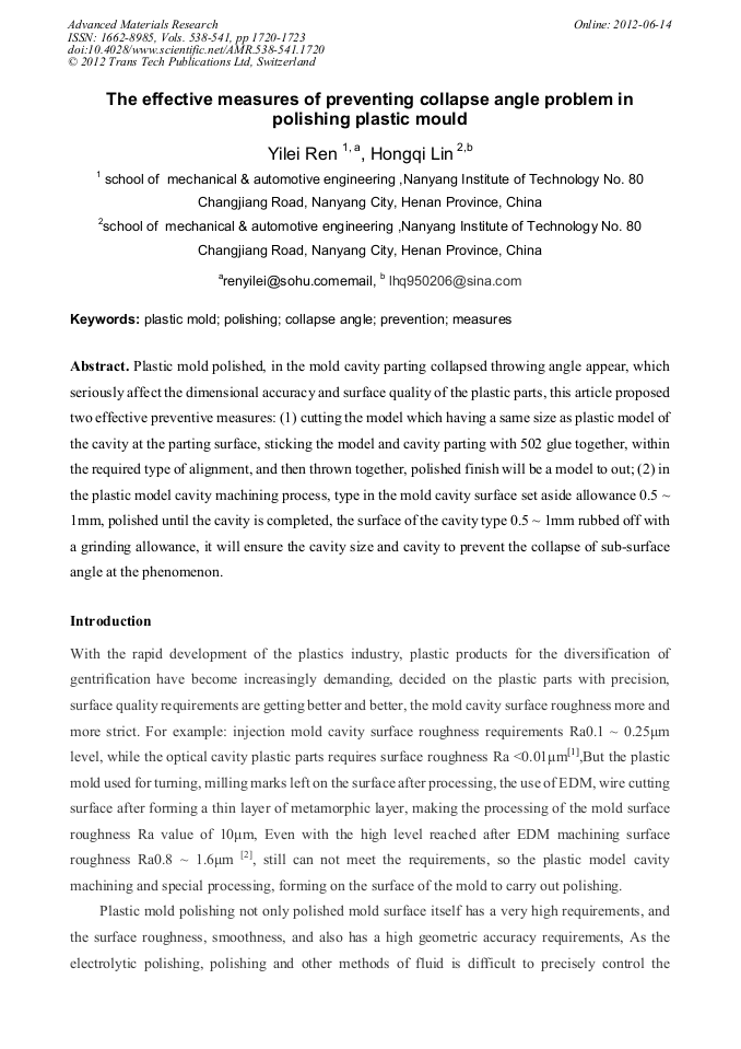 The Effective Measures of Preventing Collapse Angle Problem in ...