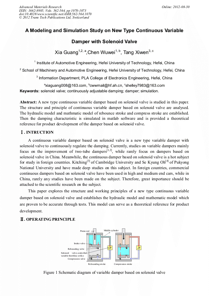 A Modeling and Simulation Study on New Type Continuous Variable Damper ...