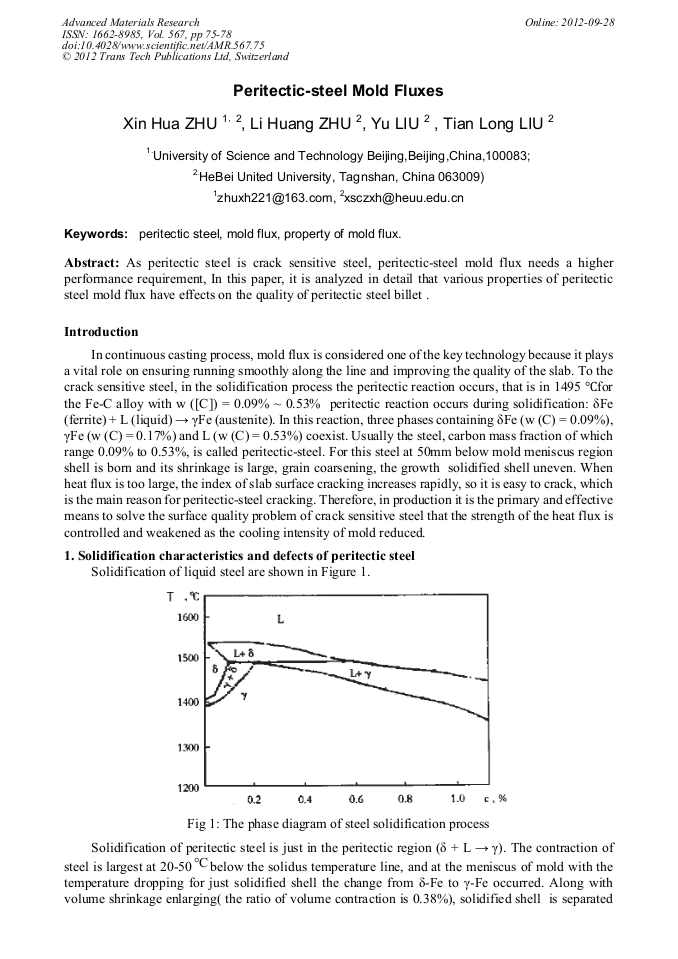 Peritectic-Steel Mold Fluxes | Scientific.Net