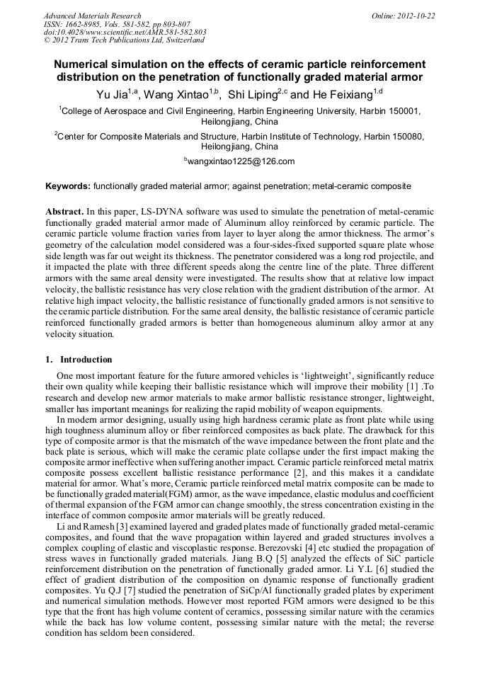 Numerical Simulation on the Effects of Ceramic Particle Reinforcement Distribution on the ...