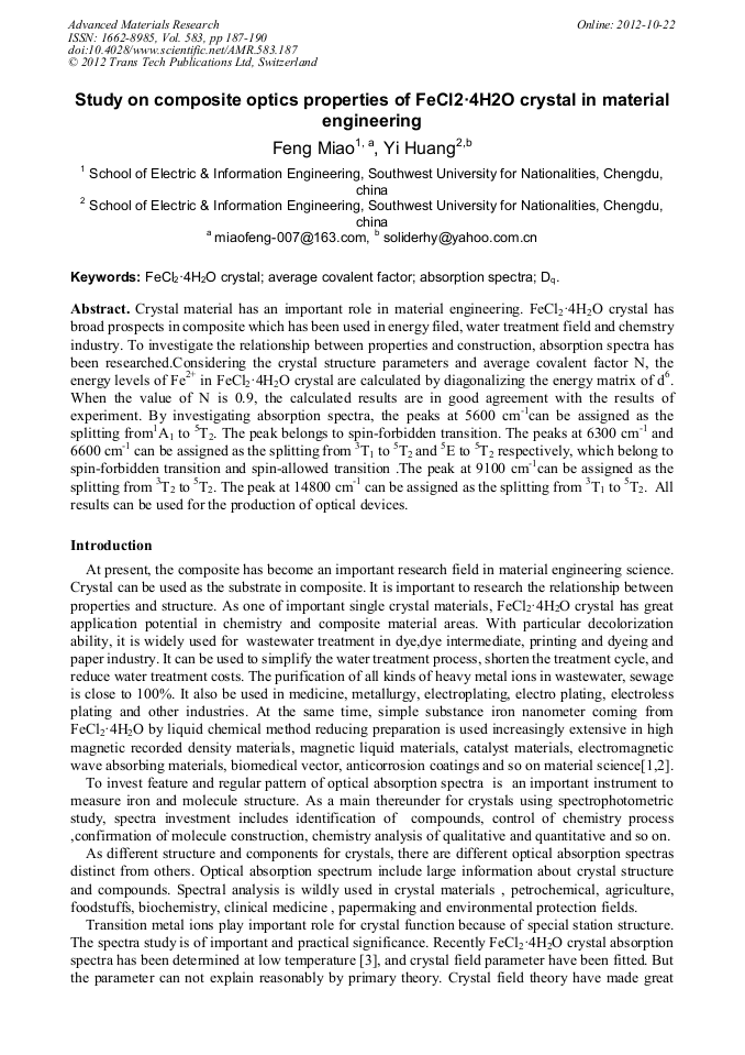 Study on Composite Optics Properties of FeCl2·4H2O Crystal in Material ...