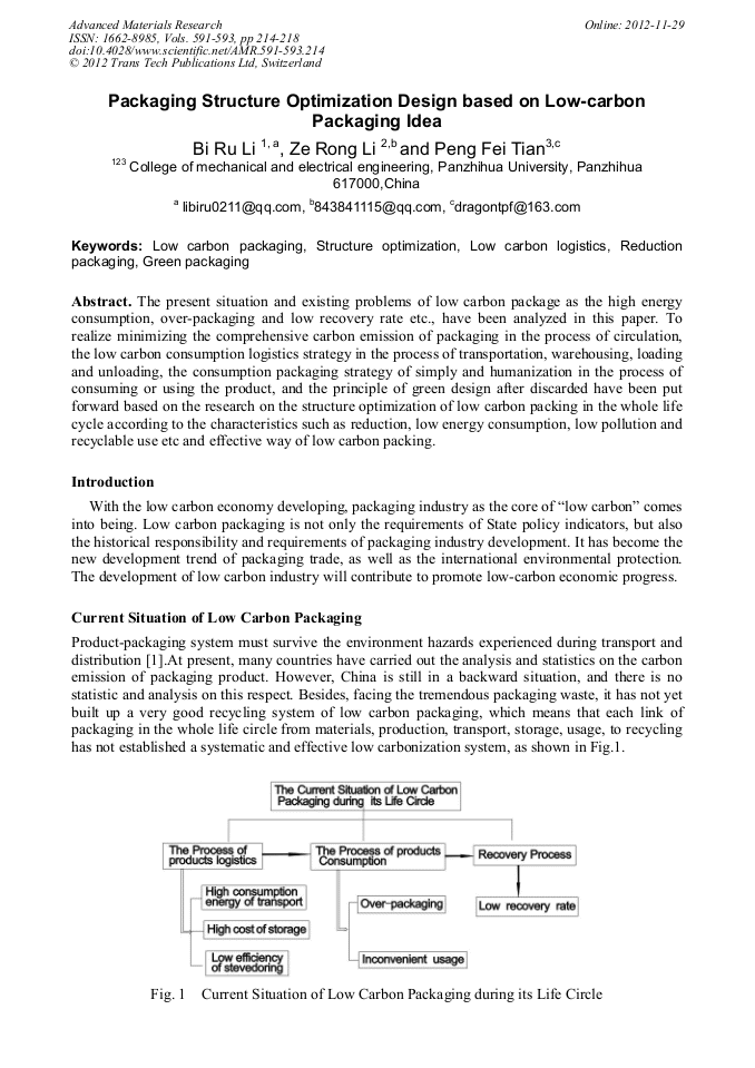 Packaging Structure Optimization Design Based on Low-Carbon Packaging ...