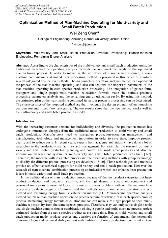 Optimization Method of Man-Machine Operating for Multi-Variety and ...