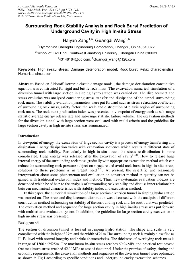 Surrounding Rock Stability Analysis and Rock Burst Prediction of ...