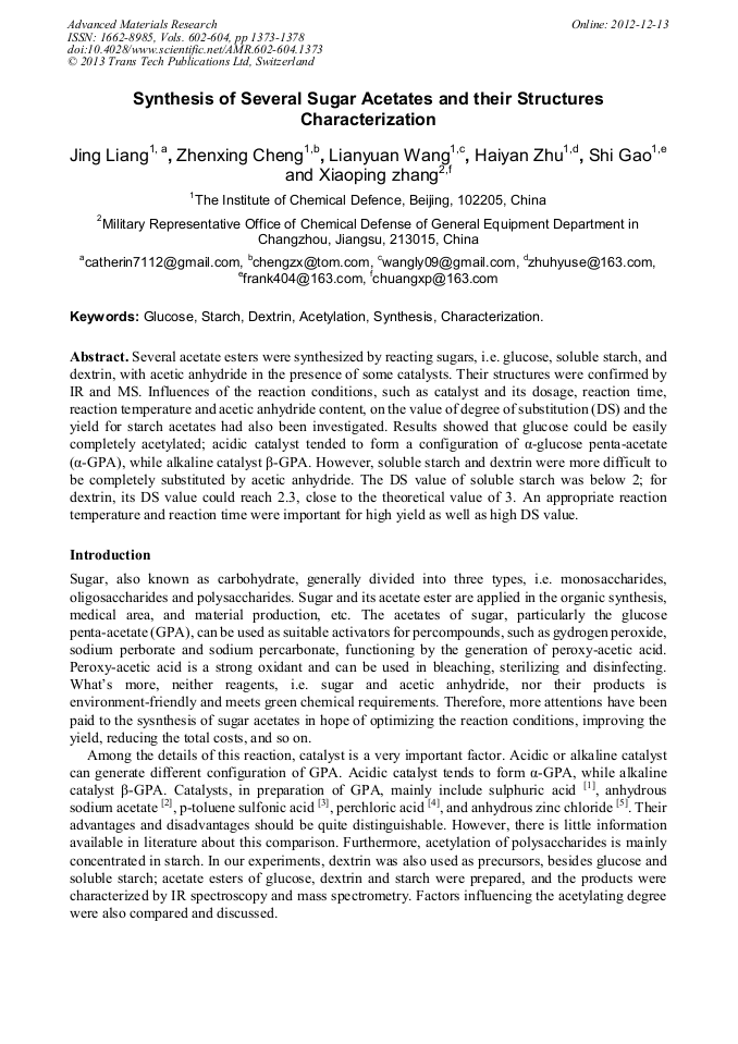 Synthesis of Several Sugar Acetates and their Structures ...