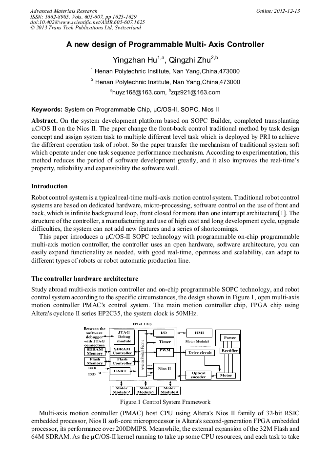 A New Design of Programmable Multi-Axis Controller | Scientific.Net
