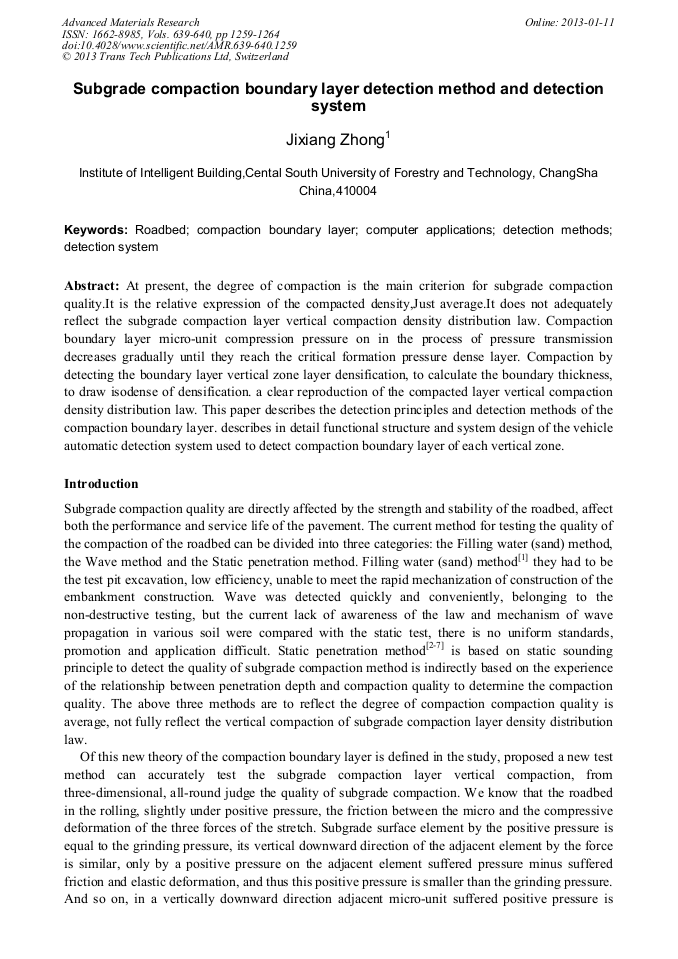 Subgrade Compaction Boundary Layer Detection Method and Detection ...