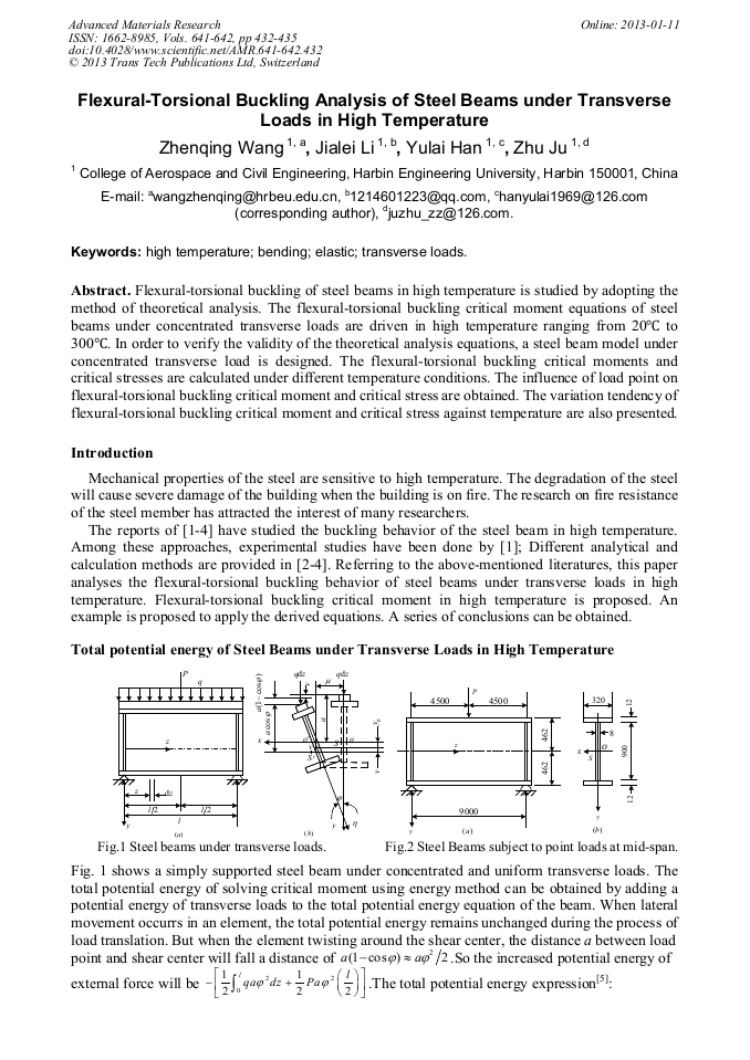 Flexural-Torsional Buckling Analysis of Steel Beams under Transverse ...