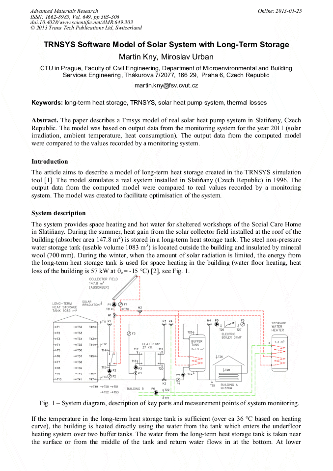TRNSYS Software Model of Solar System with Long-Term Storage | Scientific.Net