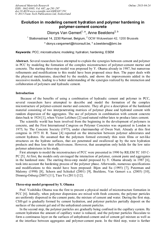 Evolution in Modeling Cement Hydration and Polymer Hardening in Polymer ...