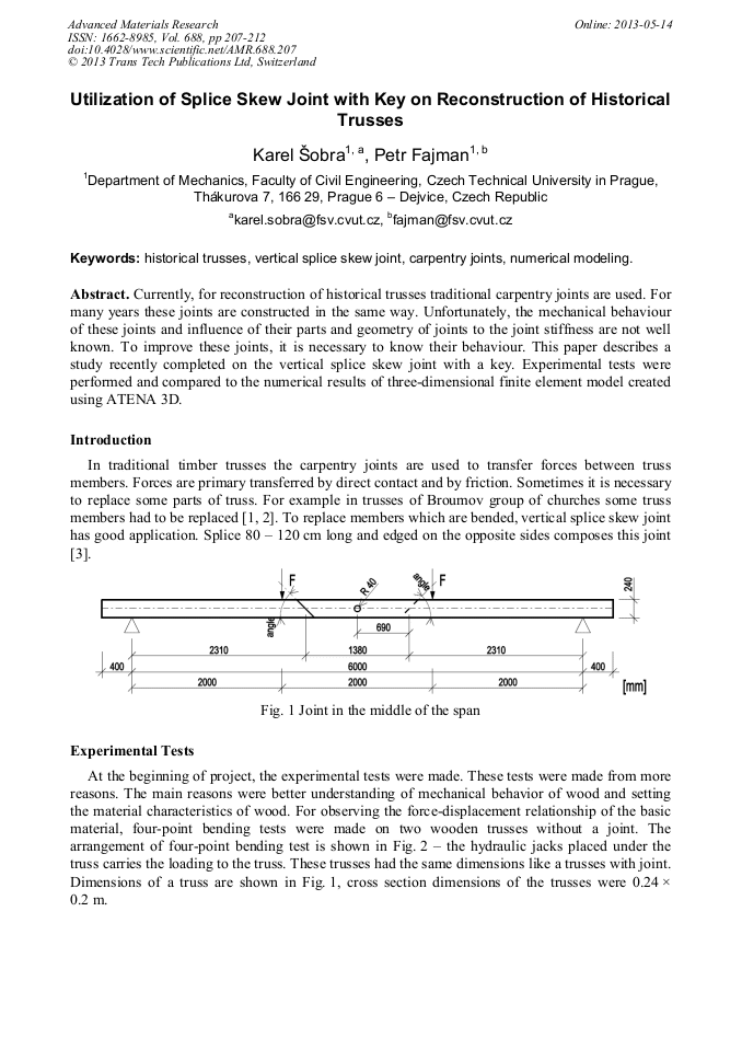 Utilization of Splice Skew Joint with Key on Reconstruction of ...