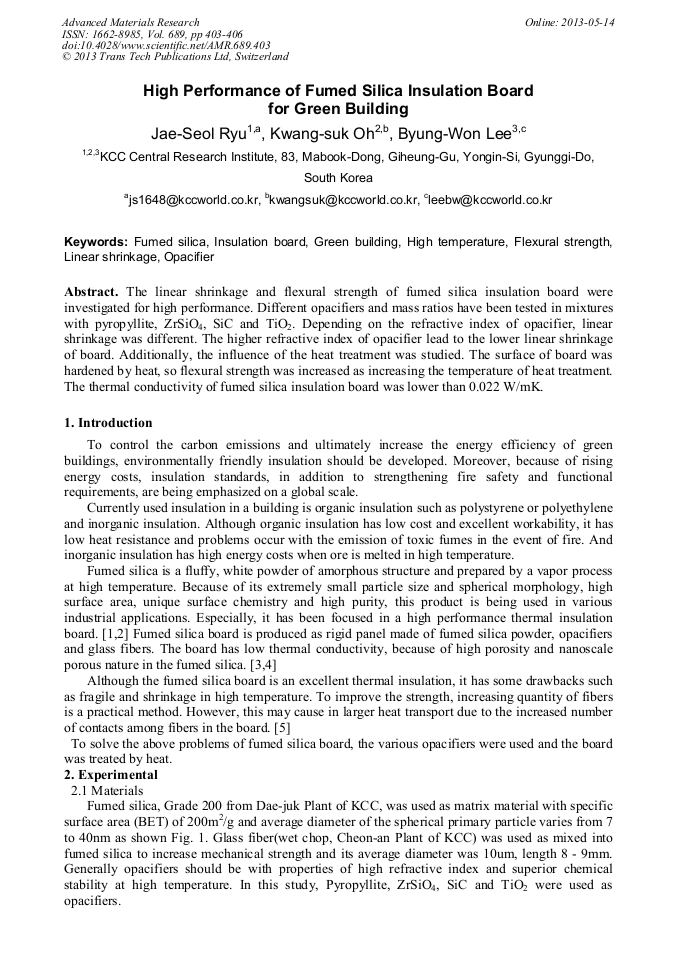 High Performance of Fumed Silica Insulation Board for Green Building ...