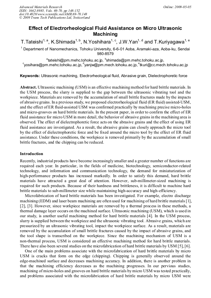 Effect of Electrorheological Fluid Assistance on Micro Ultrasonic ...