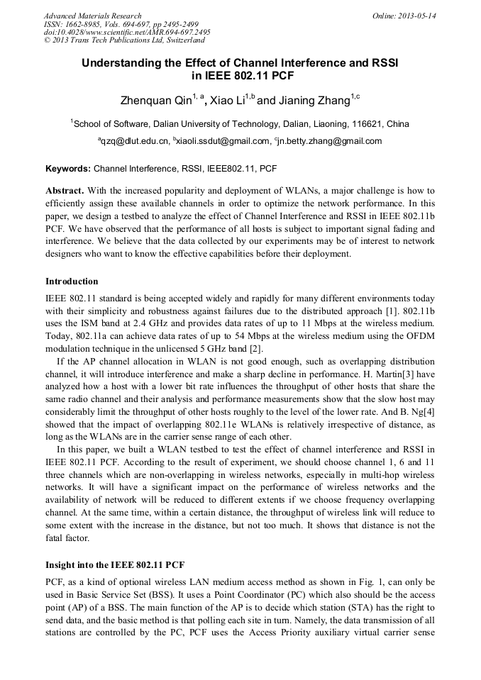 Understanding the Effect of Channel Interference and RSSI in IEEE 802. ...