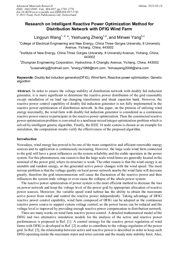 Research On Intelligent Reactive Power Optimization Method For Distribution Network With Dfig