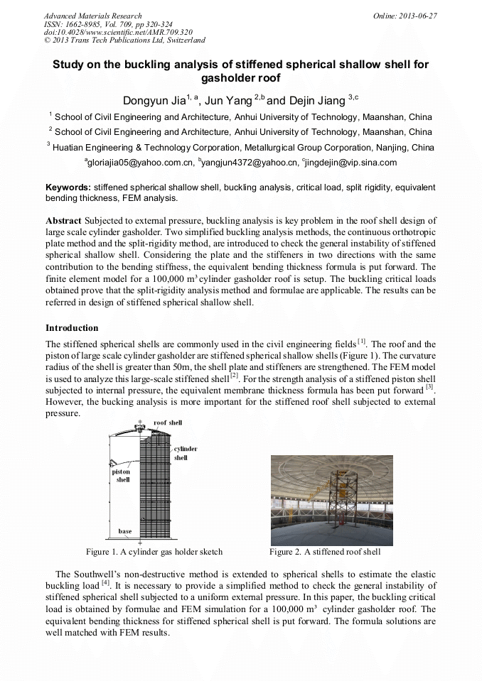 Study on the Buckling Analysis of Stiffened Spherical Shallow Shell for ...