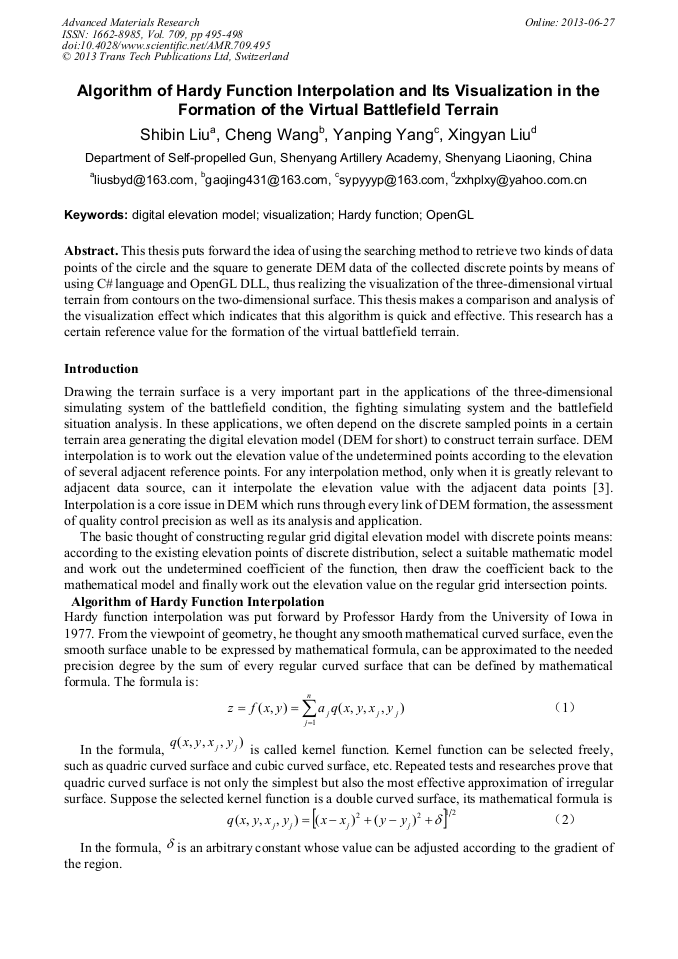 Algorithm of Hardy Function Interpolation and its Visualization in the ...