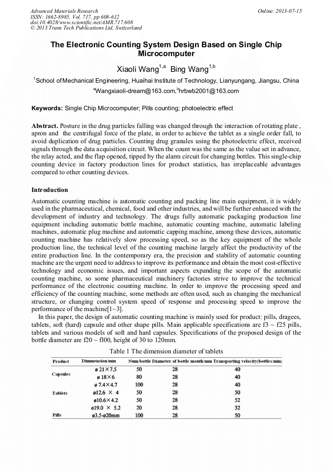The Electronic Counting System Design Based on Single Chip ...