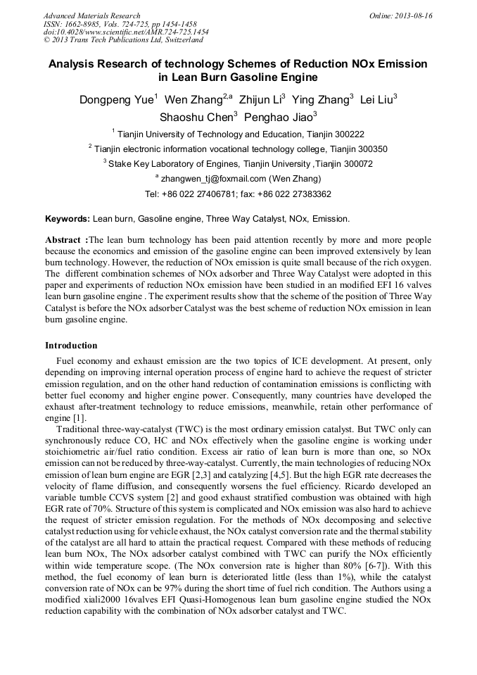 Analysis Research of Technology Schemes of Reduction NOx Emission in ...