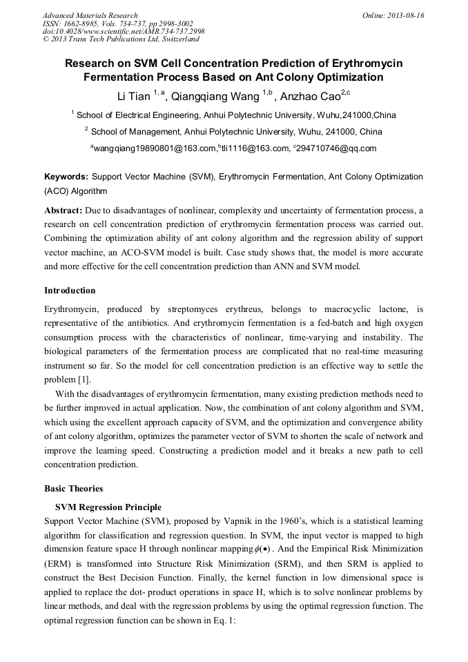 Research on SVM Cell Concentration Prediction of Erythromycin ...