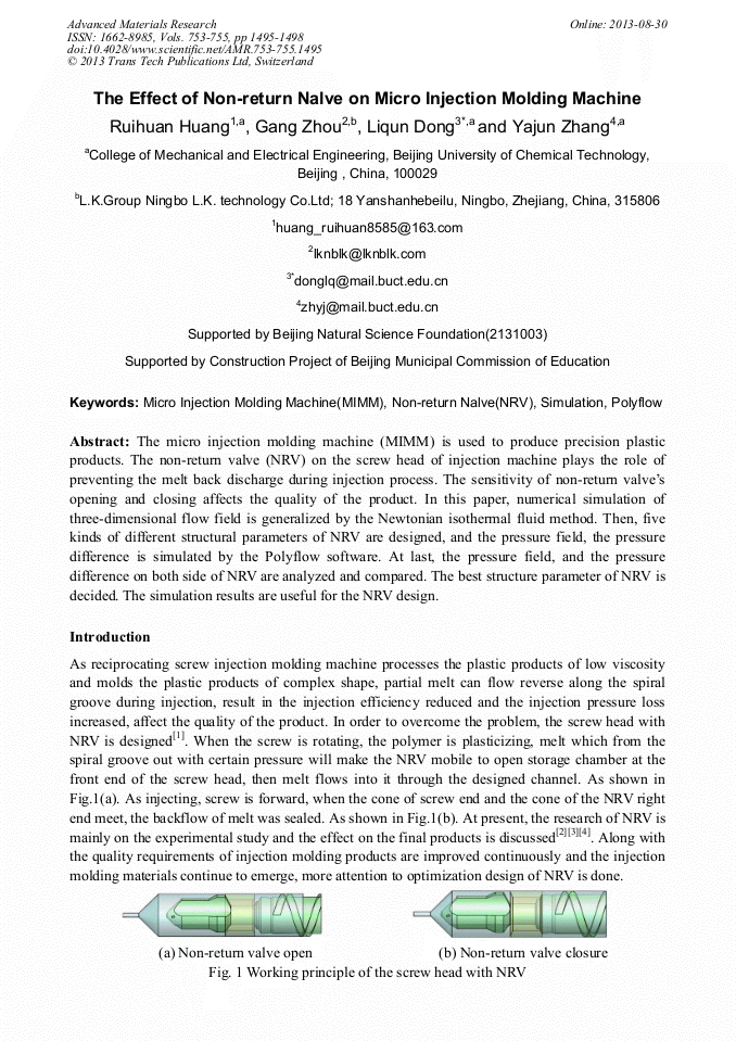 The Effect of Non-Return Nalve on Micro Injection Molding Machine ...