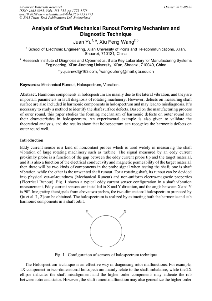 Analysis of Shaft Mechanical Runout Forming Mechanism and Diagnostic ...